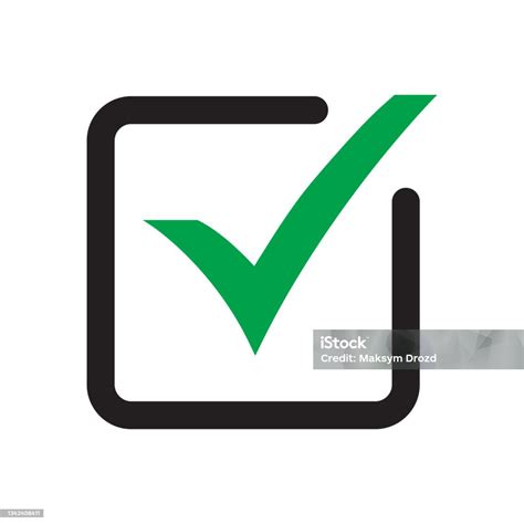 녹색 진드기 아이콘 벡터 기호 흰색 배경에 격리 된 확인 표시 선택 아이콘 또는 올바른 선택 기호 확인 표시 또는 확인란 그림 고름에 대한 스톡 벡터 아트 및 기타 이미지