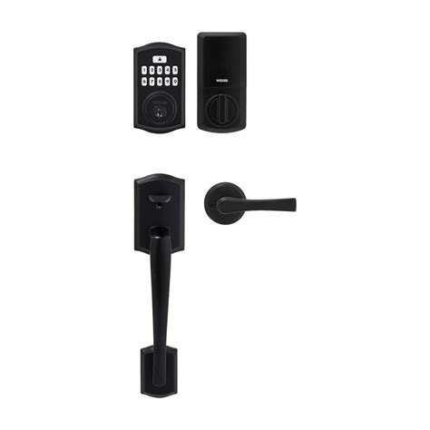 Weiser Smartcode Traditional With Prescott Handleset Matte Black Preston Hardware