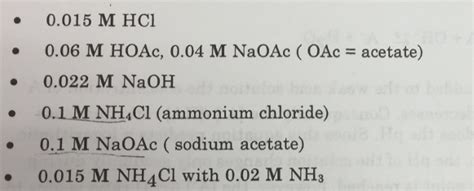 Solved Calculate The Expected Ph For Each Of These Solutions Chegg Com