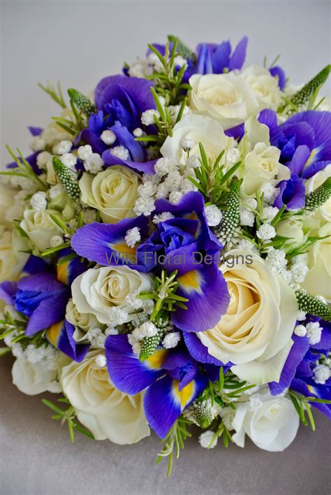 Iris Brides Bouquet Roses Veronica Gyp And Rosemary In 2025 Iris