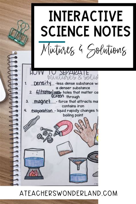 Mixtures And Solutions Science Notes Test Prep Th Th Grade A Teacher S Wonderland