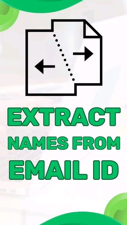 Extracting Names From Email Ids In Excel Excelshorts Exceltips Exceltricks Youtube