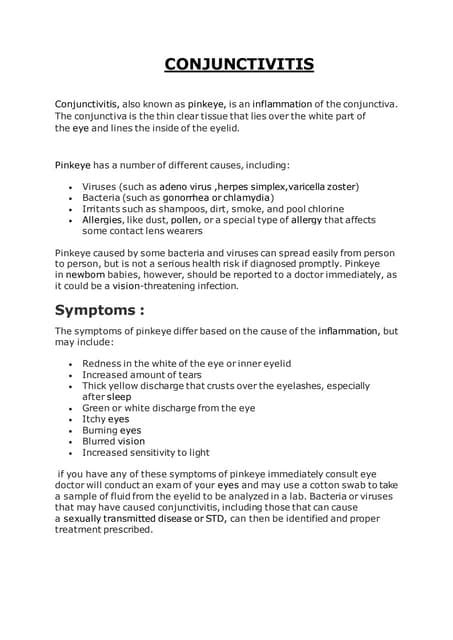 Conjunctivitis Final Presentation Pptx