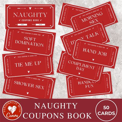 Naughty Love Coupons Canva Template For Sexy Valentines T Sexy