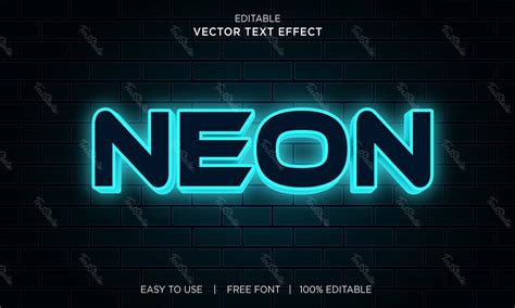 Neon Text Effect Vector File Illustrator Premium