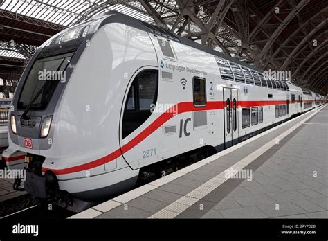 Ic Train In The Main Station Leipzig Saxony Germany Europe Stock