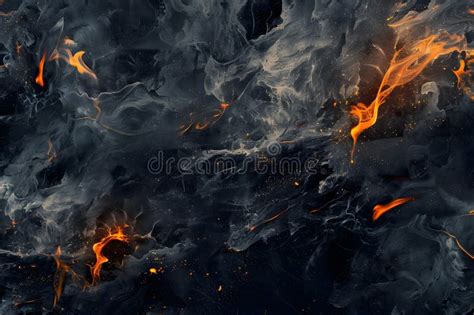 Vivid Orange Streaks Ignite A Dark Marbled Texture Creating A Dynamic And Intense Abstract