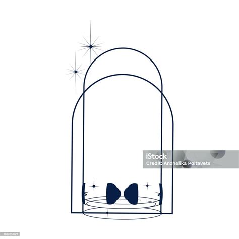 미적 프레임 최소 요소 별과 선이 있는 Y2k 그래픽 모양 미적 Vecor 그림입니다 현대적인 디자인을 위한 기하학적 아치 곡선에 대한 스톡 벡터 아트 및 기타 이미지