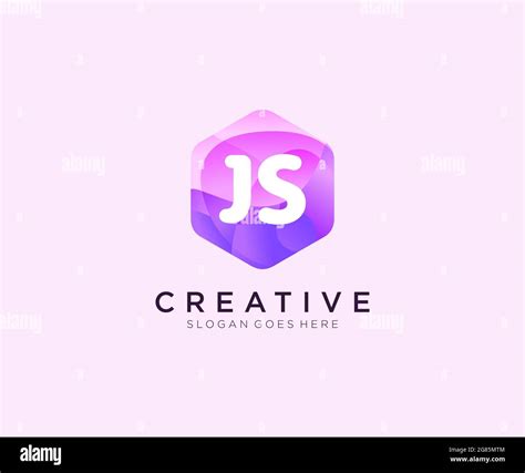 Js Initial Logo With Colorful Hexagon Modern Business Alphabet Logo Template Stock Vector Image