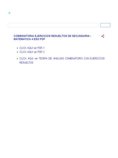 Combinatoria Ejercicios Resueltos De Secundaria Matematica 4 Eso1pdf Pdf Combinatoria