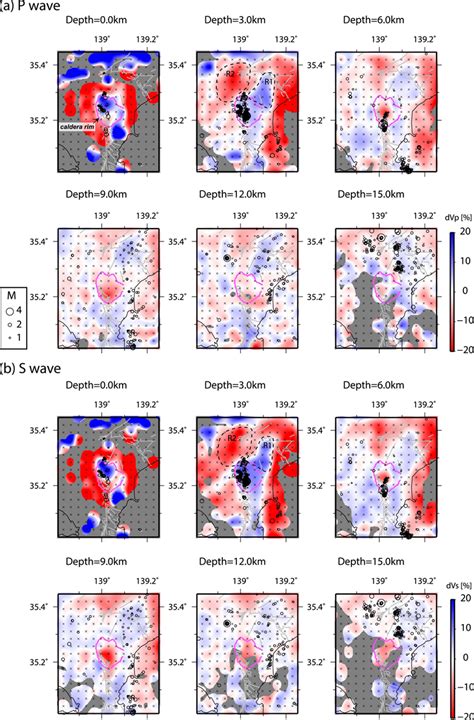 Map Showing A P‐wave Perturbation And B S‐wave Perturbation At Each