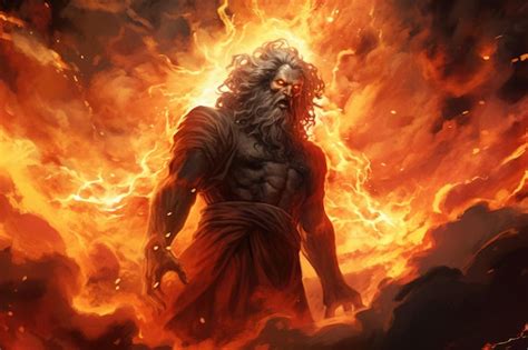 Premium Ai Image The Wrath Of God Fiery Illustration Of Mythical Fury