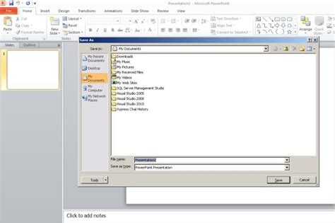 How To Save A Presentation In PowerPoint 2010