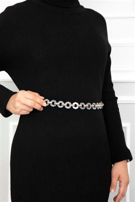 Round Chain Hijab Belt Gray Wholesale Hijab And Abaya Factory
