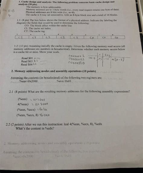 Solved Cache Design And Analysis The Following Problem Chegg