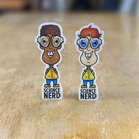 Smiling Super Science Nerd Excited Cartoon Brainiac Sticker Etsy