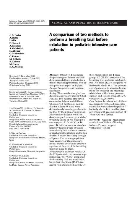 Pdf A Comparison Of Two Methods To Perform A Breathing Trial Before