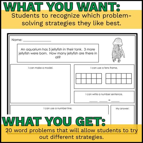 Addition Subtraction Within 20 Word Problems With Multiple Strategies