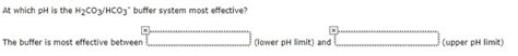 Solved At Which PH Is The H2CO3 HCO3 Buffer System Most Chegg Com