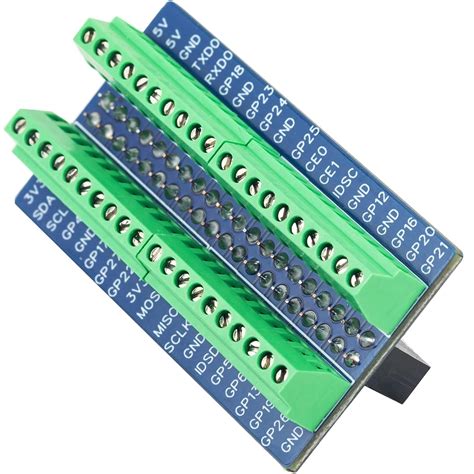 Naughtystarts Rpi Io Gpio Terminal Blocks Breakout Board 254mm 01