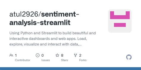github atul2926 sentiment analysis streamlit using python and
