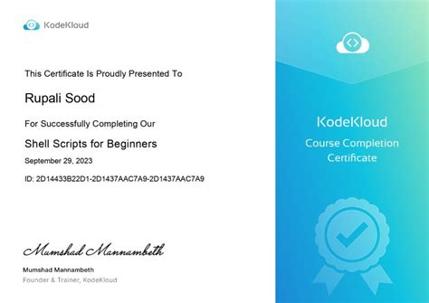 Finished Shell Scripting For Beginners At Kodekloud Rupali Sood