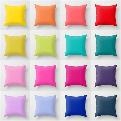 Solid Color Throw Pillow 16 Bright Color Options Indoor Solid Color