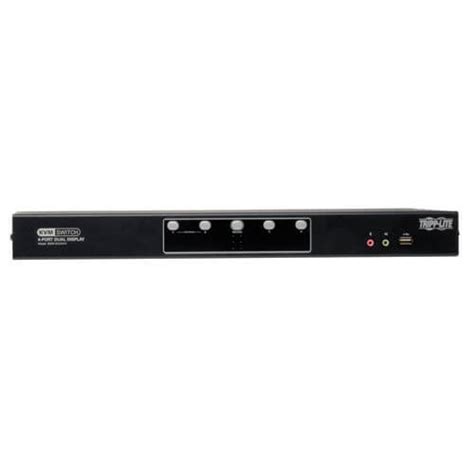 4 Port Dual Monitor DVI KVM Switch Audio USB 2 0 Hub Eaton