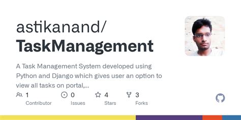 Github Astikanandtaskmanagement A Task Management System Developed Using Python And Django