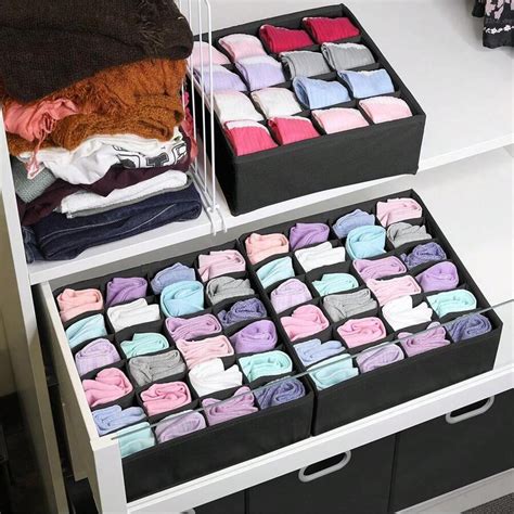 1pc 24 Mesh Underwear Organizer Divider Foldable Storage Box For Socks