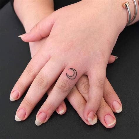 Half Moon Tattoo Fingers