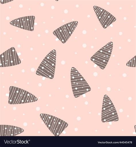 Christmas Tree And Snowflake Seamless Pattern New Vector Image