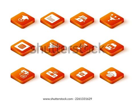 Set Artificial Intelligence Robot Ai Server Stock Vector Royalty Free