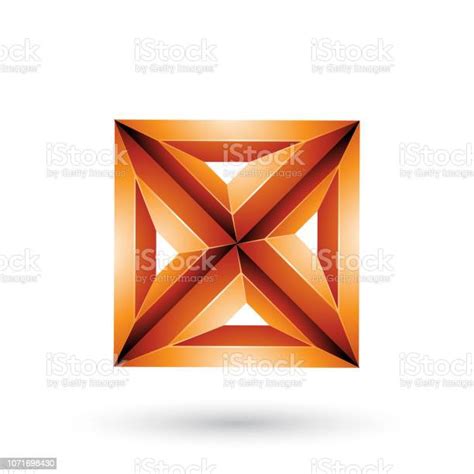 오렌지 3d 기하학적 양각된 광장 및 삼각형 X 모양 벡터 일러스트 레이 션 0명에 대한 스톡 벡터 아트 및 기타 이미지 0명 디자인 로고 Istock