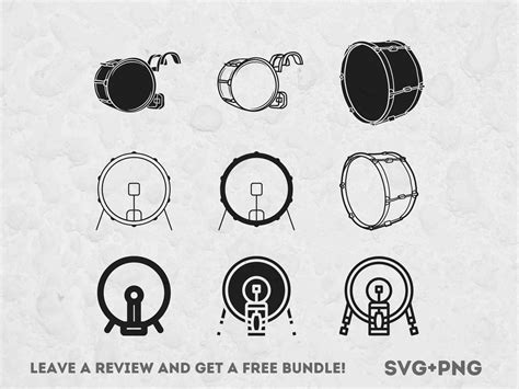 Bass Drum Svg Bundle Music Svg Drum Clipart Svg Files For Cricut