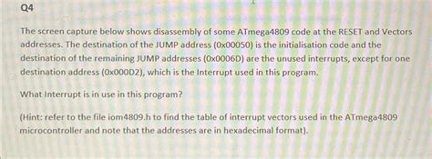 Solved Q The Screen Capture Below Shows Disassembly Of Some Chegg Com