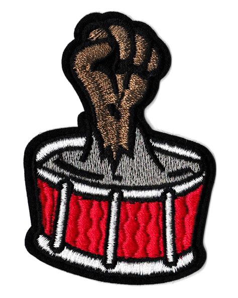 Perforated Drum Badge Patch Embroidered Iron On Music Drums Patch Etsy