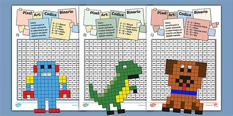 Pixel Art Con Codice Binario Linsegnante Ha Fatto
