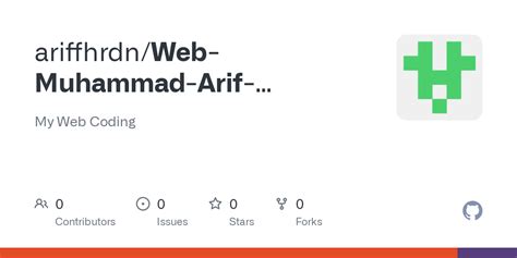 Github Ariffhrdnweb Muhammad Arif Fahrudin My Web Coding