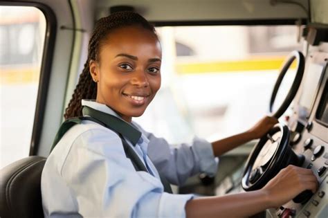 Premium Ai Image Female African Train Driver Sitting In Subway Train With Vehicle Dashboard