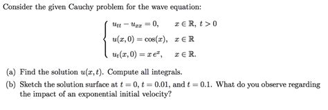 Solved Consider The Given Cauchy Problem For The Wave Chegg
