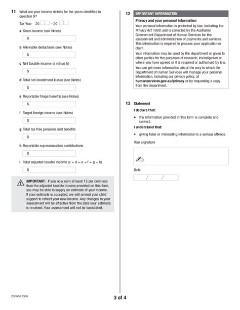 Income Declaration Australia Free Download