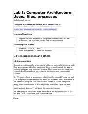 Exploring Computer Architecture Users Files Processes Course Hero