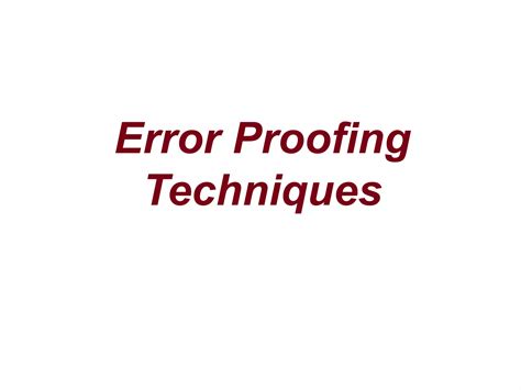 Error Proofingppt