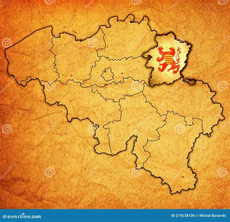 Limburg Auf Der Karte Von Belgien Stock Abbildung Illustration Von