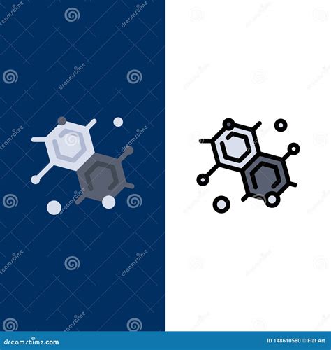 Chemist Molecular Science Icons Flat And Line Filled Icon Set Vector