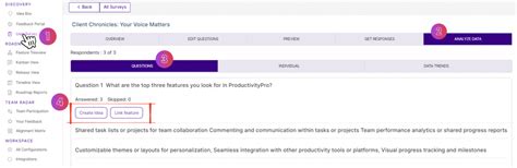 link survey insights to features and create innovative ideas chisel help