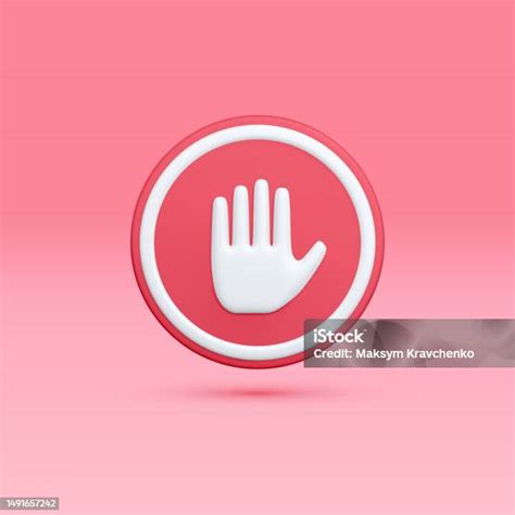 3d 현실적인 정지 신호 격리 된 빛 배경입니다 핸드 스톱 기호 교통 정지 제한적이고 위험한 상징 벡터 그림 개념에 대한 스톡 벡터 아트 및 기타 이미지 Istock