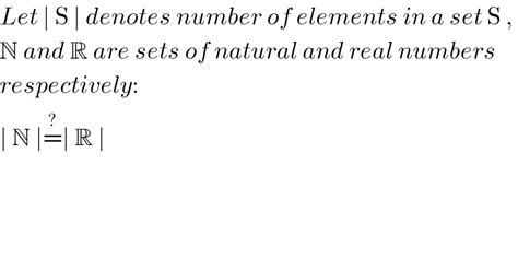 let s denotes number of elements in a set s n and r are sets of natural