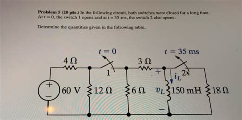 Solved Problem 5 20 Pts In The Following Circuit Both